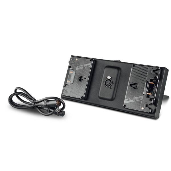 Gemini Dual Battery Bracket - Gold Mount with XLR Cable | Litepanels